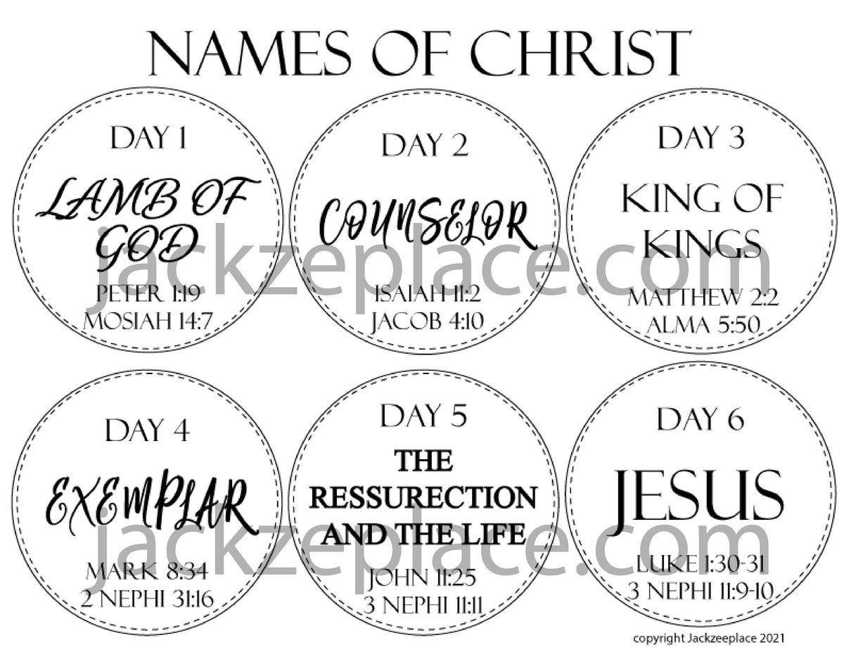 Names of Christ Printable – Jackzeeplace
